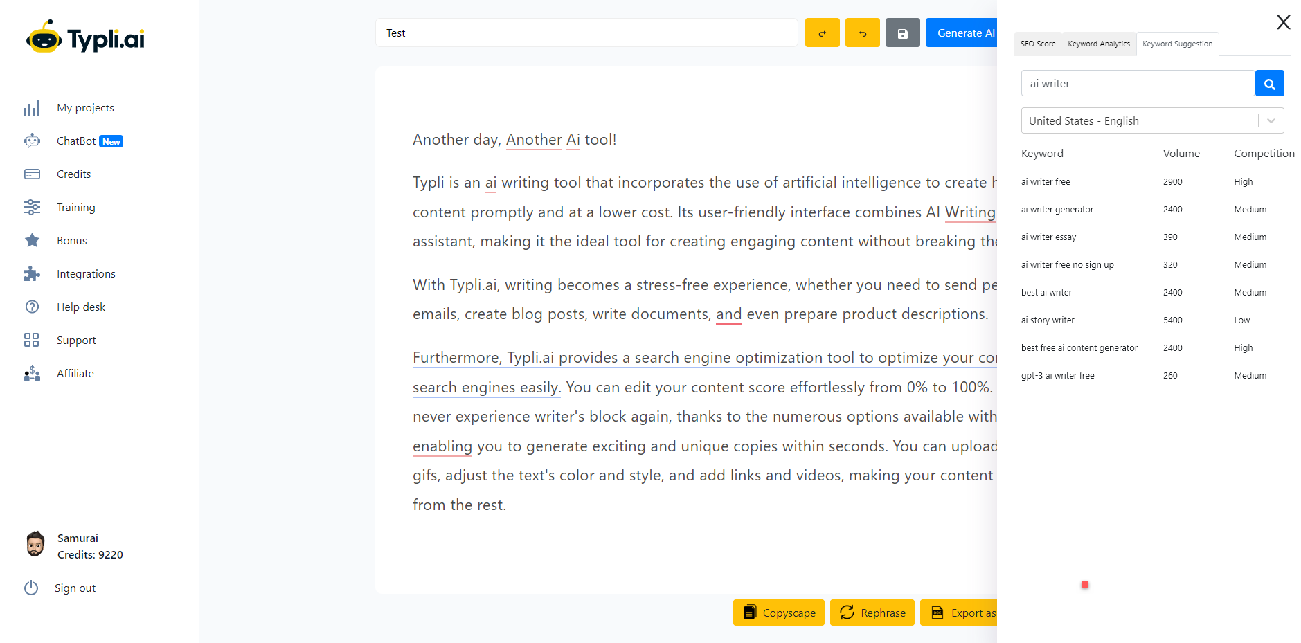 Typli.ai First Impressions & Review - SERP BATTLE
